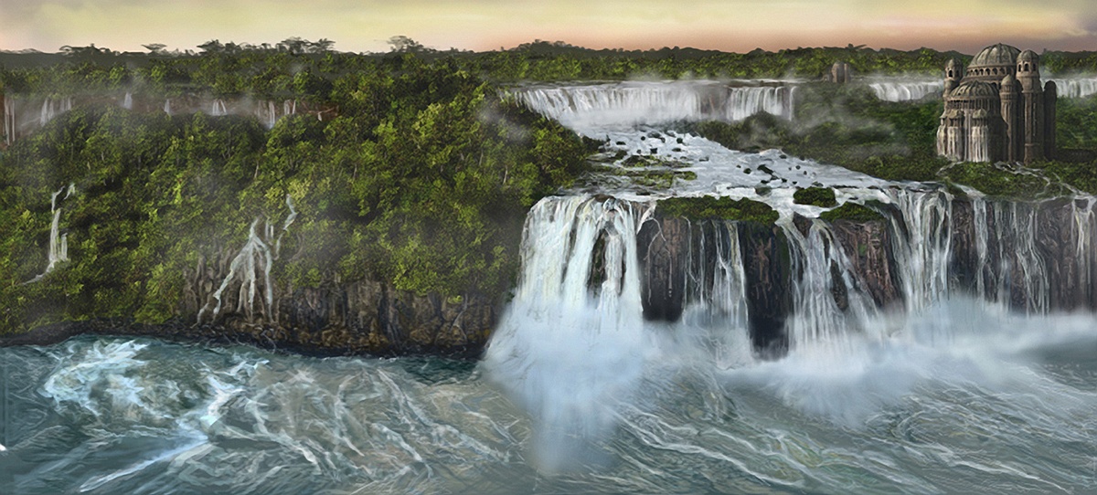 Waterfalls Matte Painting - MaxQ3D